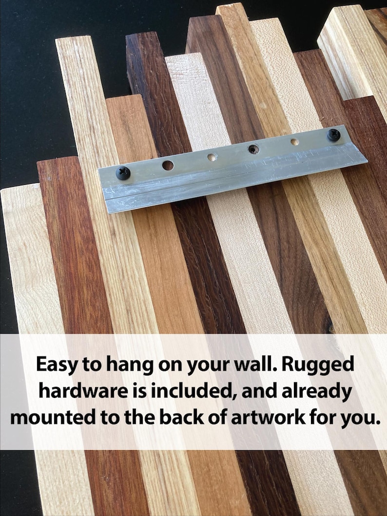 Staggered Wood Wall Artwork, Slat Panel Art, Home Decor, Mid-century ...