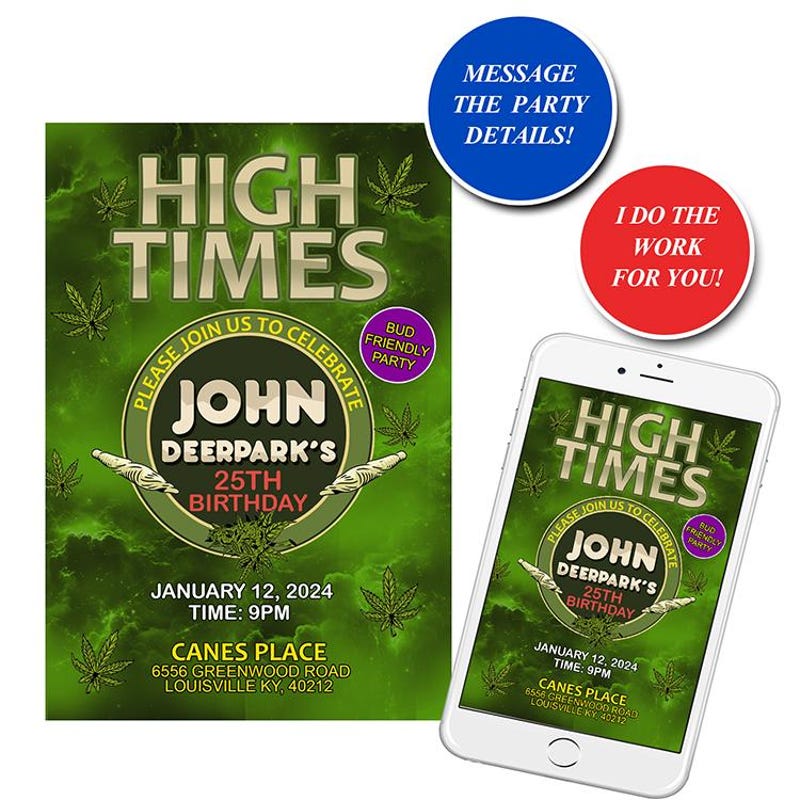 Weed Birthday Card - Etsy