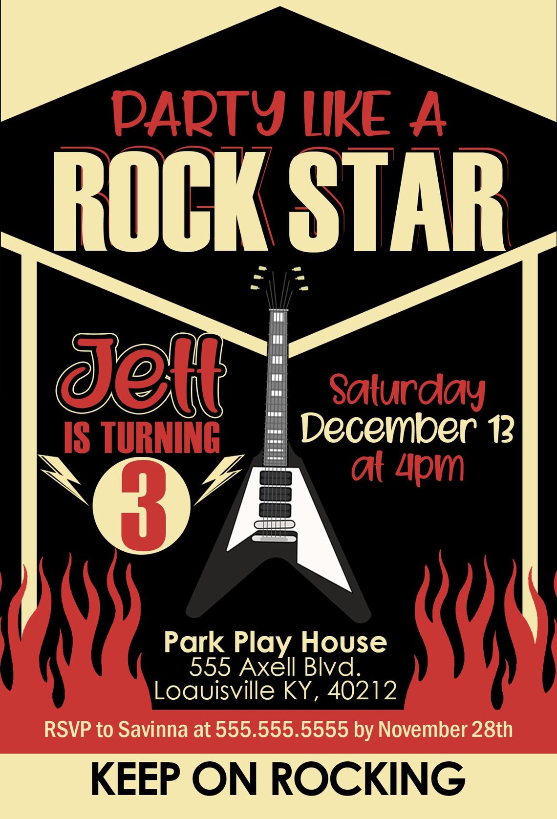 Rockstar Invitation,rock N Roll Birthday Invitation, Guitar Invitations ...