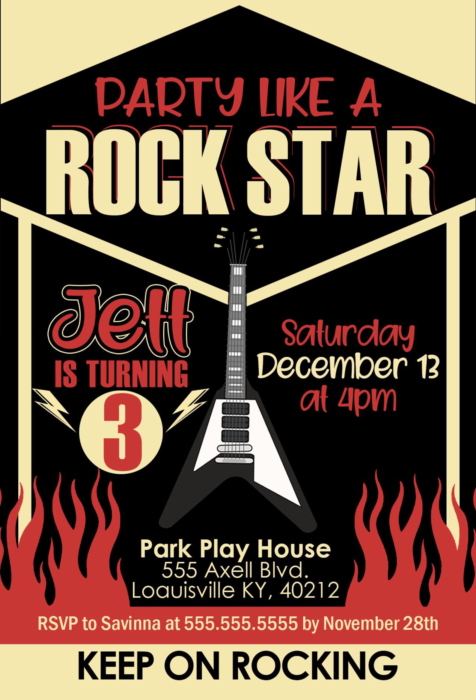 Rockstar Invitation,rock N Roll Birthday Invitation, Guitar Invitations ...