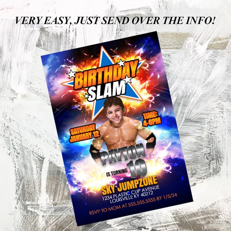 Wwe Birthday Invitations - Etsy