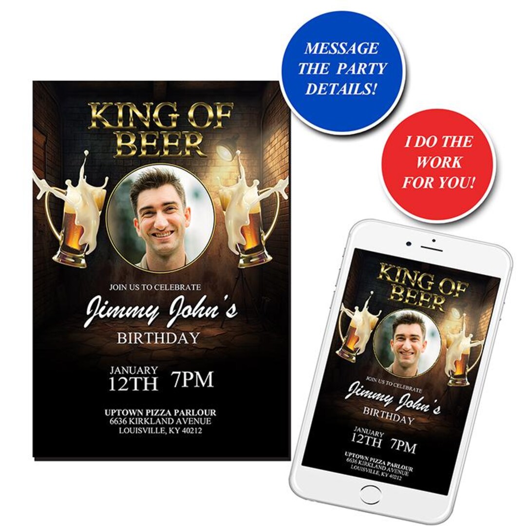 Beer Birthday Invitation, Men Birthday Invitation, Fun Birthday Invite ...