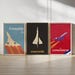 Concorde Poster Set (set of 3) – Retro Aircraft Wall Art | Supersonic ...