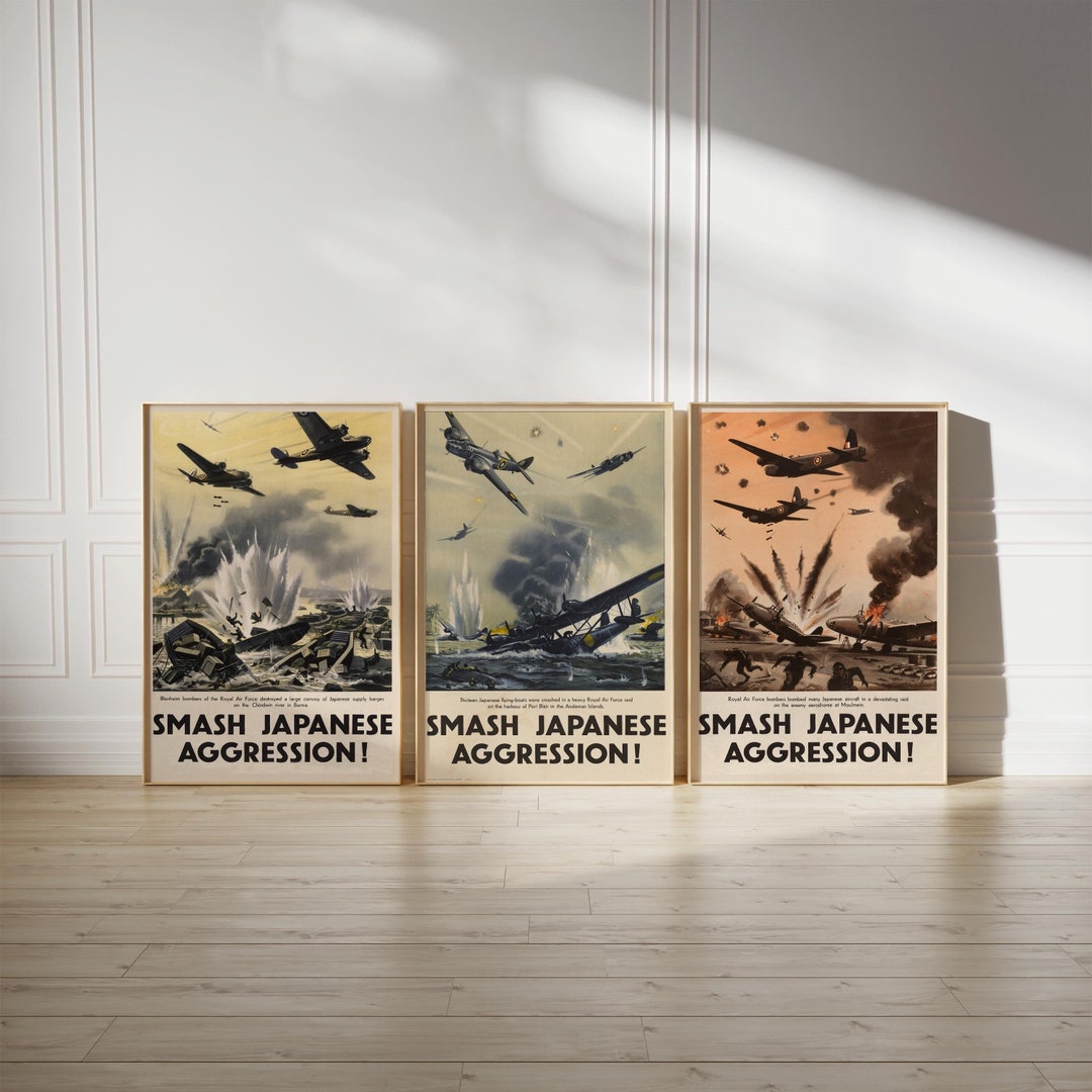 Vintage WWII Propaganda Posters Bundle, Set of 3 – 'smash Japanese ...