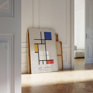Piet Mondrian Art Bundle, Set of 2 | Compositions in White, Black, Red ...
