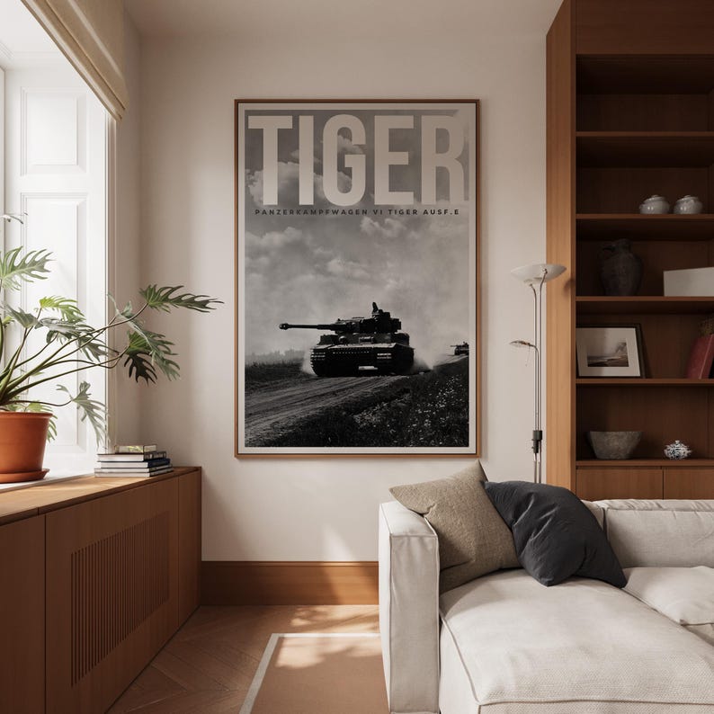 Unique Vintage WWII Tiger-i Tank Poster – Vintage Military Art, Tank ...