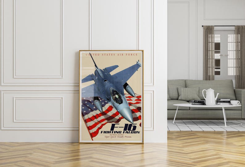 F-16 Fighting Falcon Jet Poster | United States Air Force Art, Viper ...