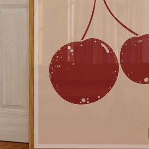 Cherry Print, Mon Cherry Wall Art, Preppy Room Decor (digital Download ...
