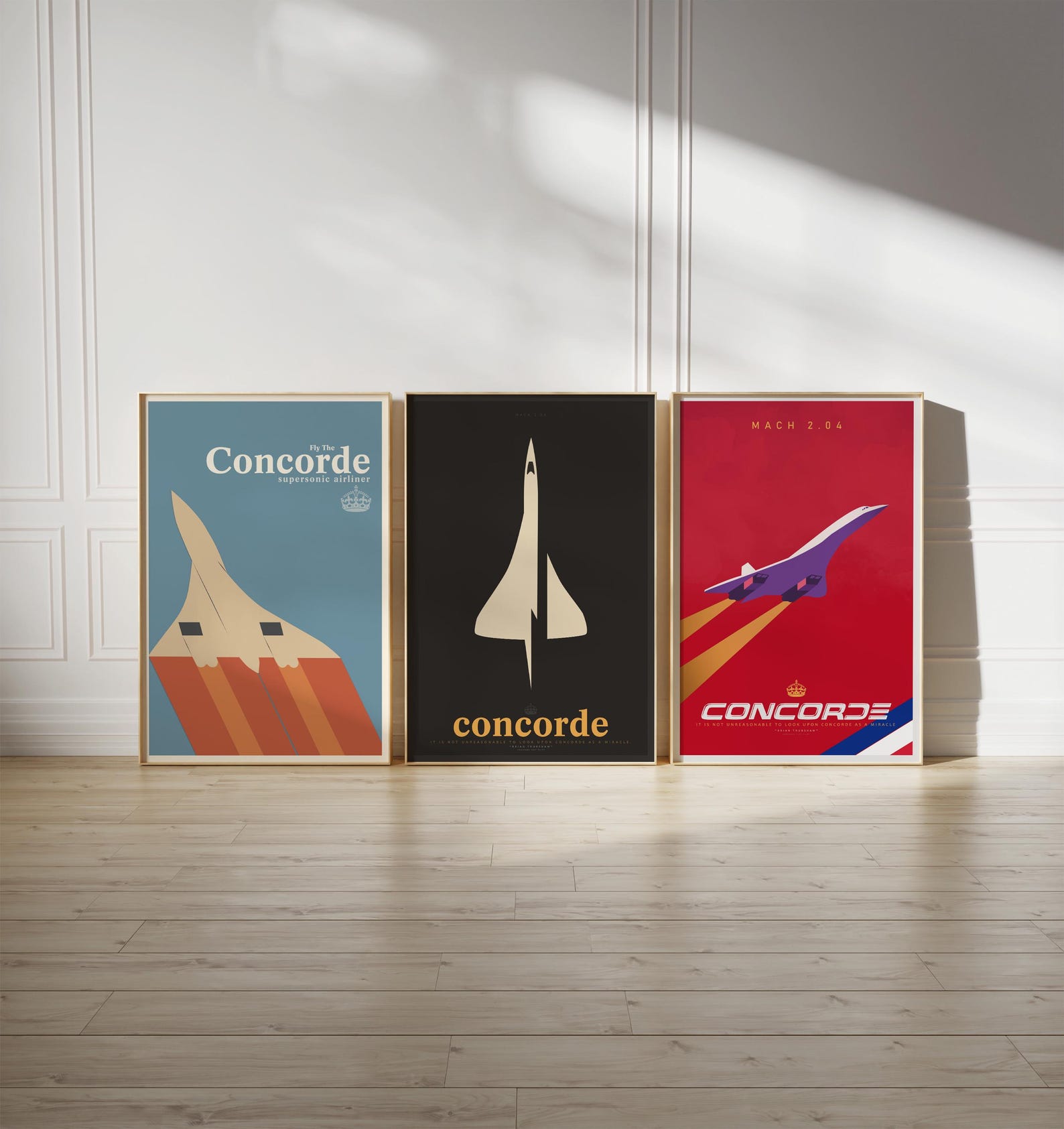 Concorde Poster Set (set of 3) – Retro Aircraft Wall Art | Supersonic ...