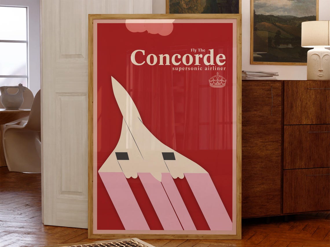 Concorde Poster, Art, Minimalist, Wall Art, Aviation, Concorde ...