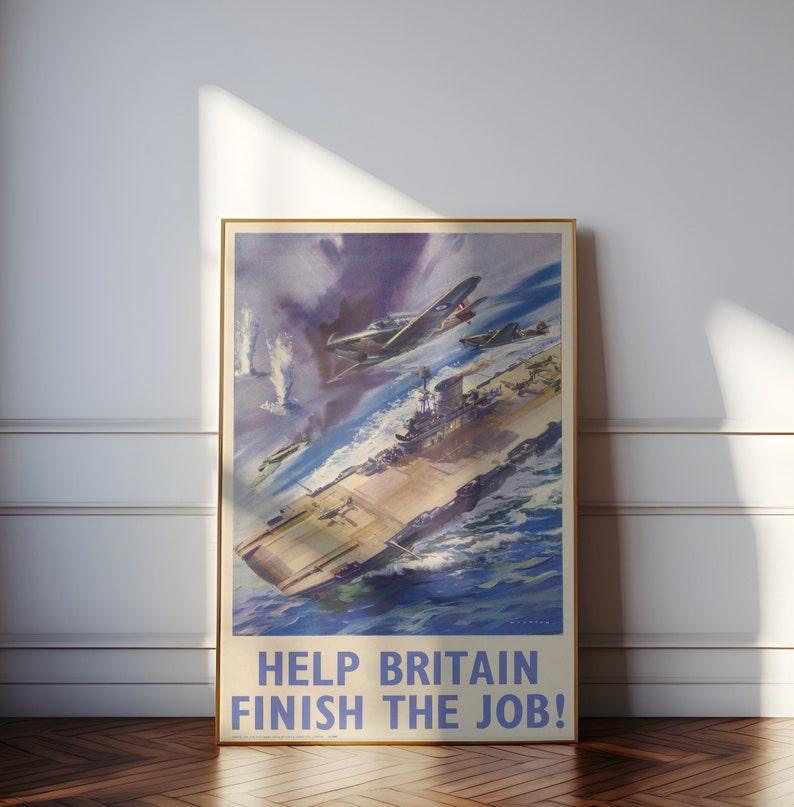 Help Britain Finish the Job Vintage World War II Poster, Ww2 ...