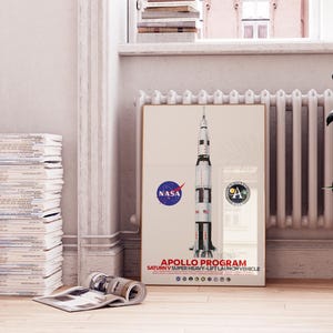 Apollo Program Poster - Saturn V | Apollo 11, Moon Landing, Space ...
