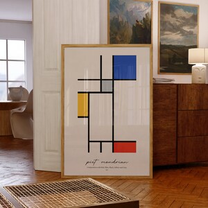Piet Mondrian Art Bundle, Set of 2 | Compositions in White, Black, Red ...