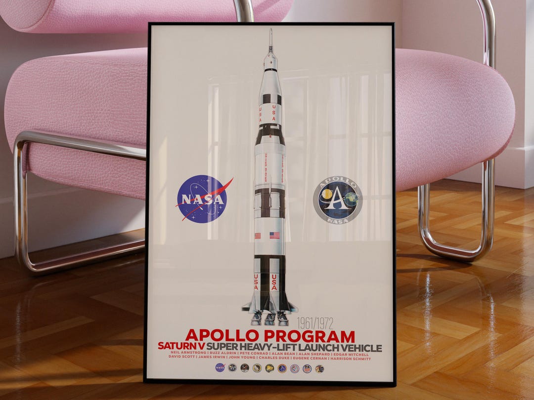 Apollo Program Poster - Saturn V | Apollo 11, Moon Landing, Space ...