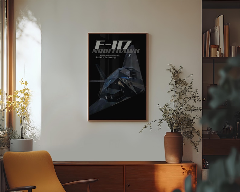 F-117 Stealth Fighter Poster | Modern Military Jet Wall Art, Aviation ...