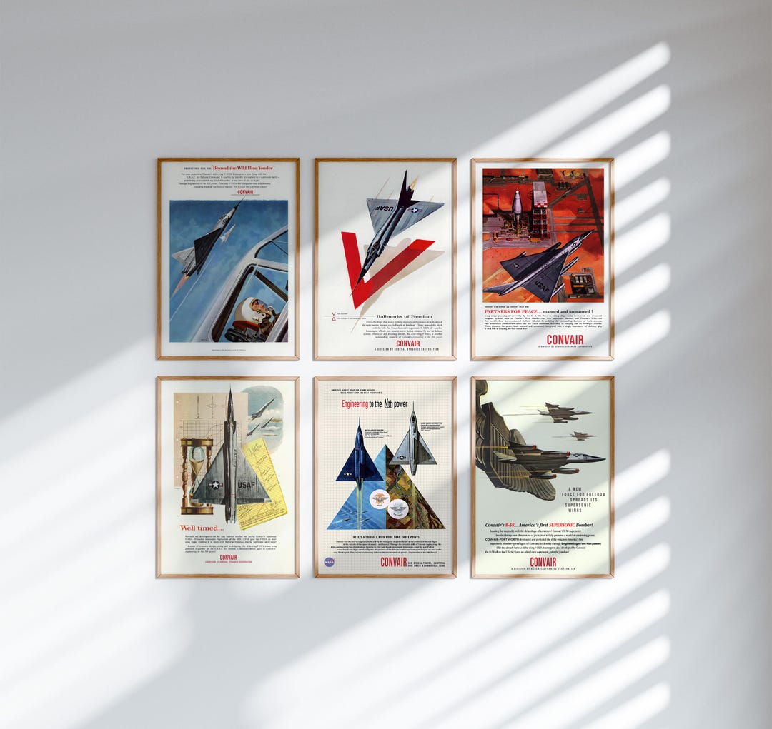 Cold War Era Convair Jet Poster Set – Historic Military Aircraft Prints ...