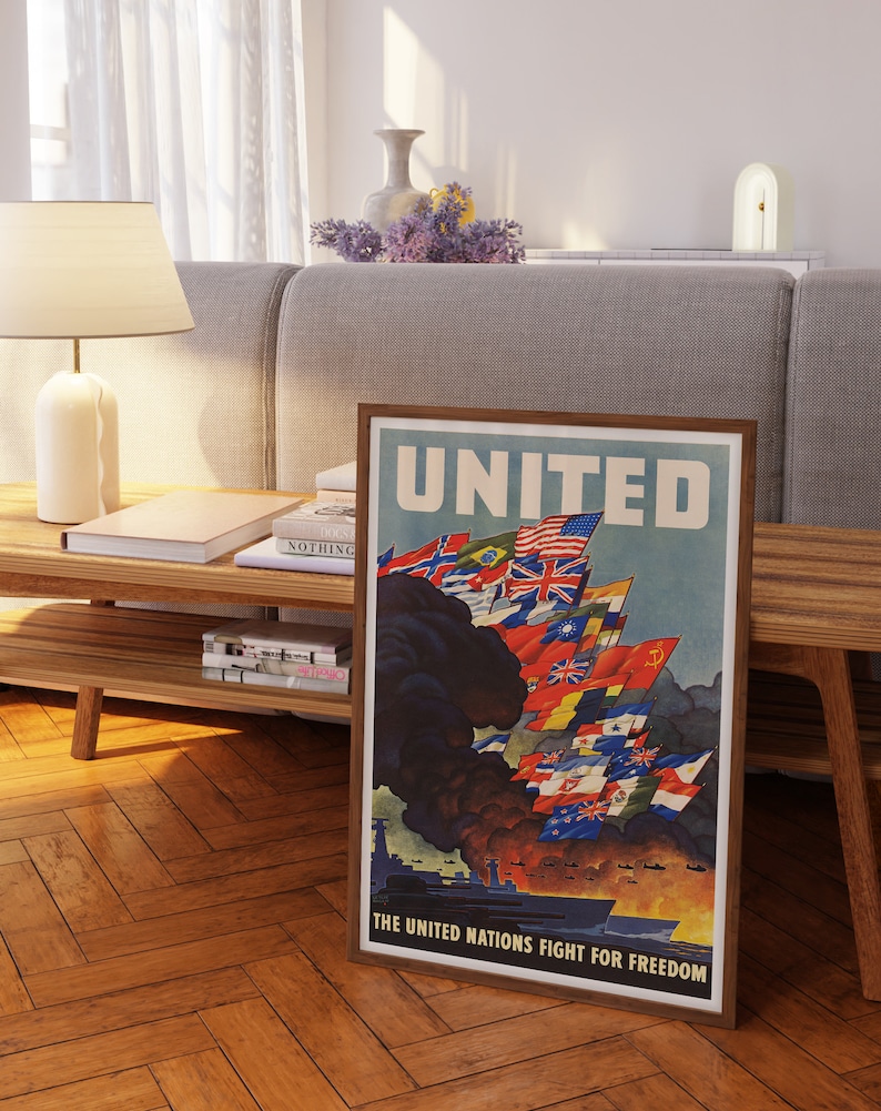 United Nations Poster Vintage Poster Ww2 World War Cold - Etsy