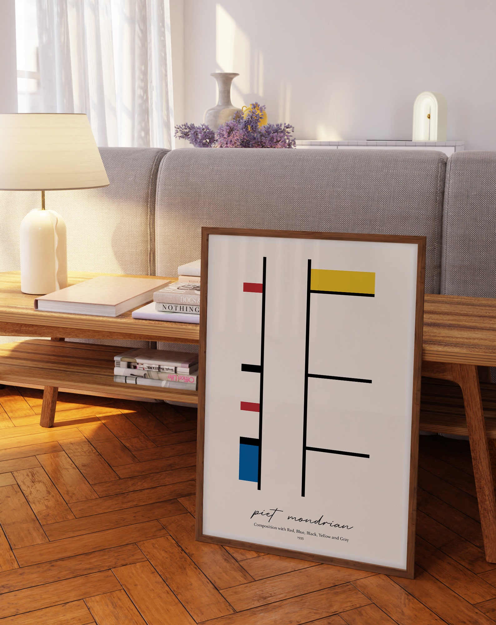 Piet Mondrian Art Bundle, Set of 3 | Compositions in White, Black, Red ...