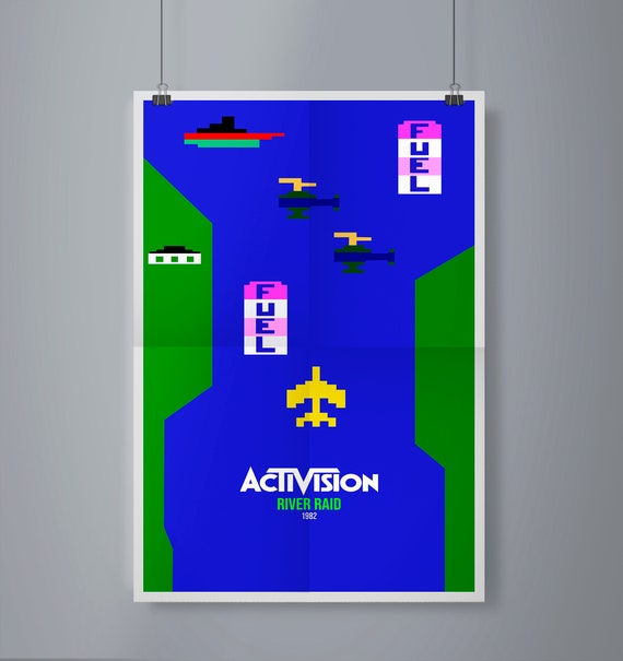 River Raid 1982 Atari Game Poster art minimalist wall art | Etsy