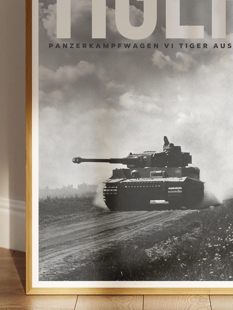 Unique Vintage WWII Tiger-i Tank Poster – Vintage Military Art, Tank ...