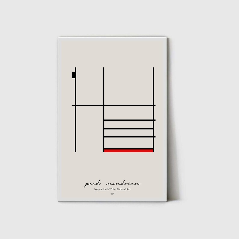 Piet Mondrian Art Bundle Set of 4 Compositions in White - Etsy