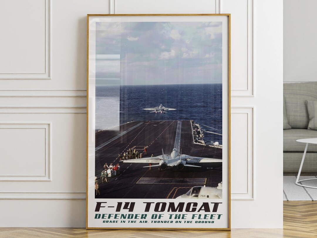 F-14 Tomcat Poster, Military Art, Fighter Jet Decor, Navy Print, F-14 ...