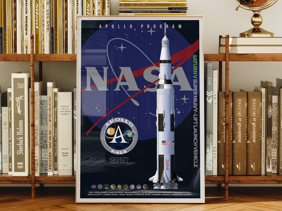 Apollo Program Poster – NASA Saturn V Rocket – Vintage Space ...