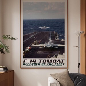 F-14 Tomcat Poster, Military Art, Fighter Jet Decor, Navy Print, F-14 ...