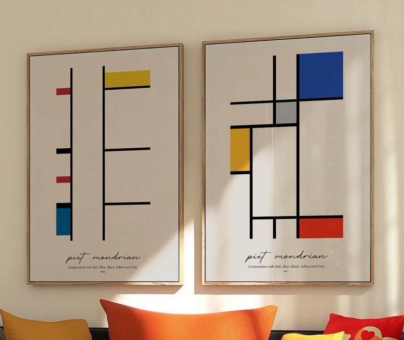 Piet Mondrian Art Print Set: Abstract Geometric Decor (digital Download ...