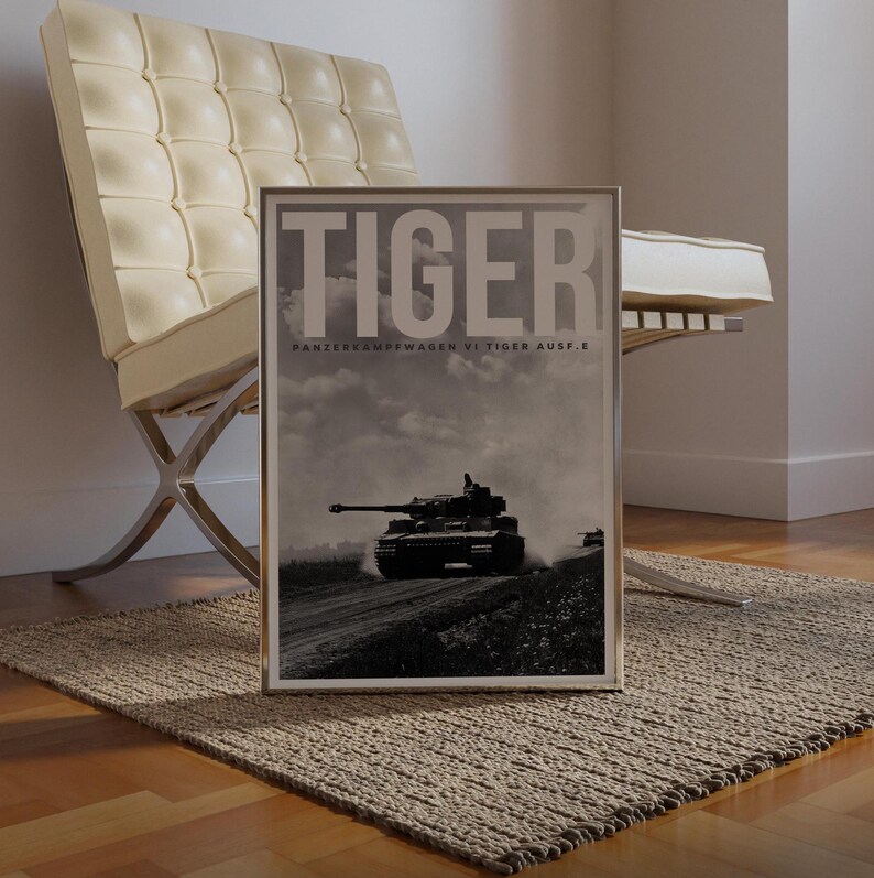 Unique Vintage WWII Tiger-i Tank Poster – Vintage Military Art, Tank ...