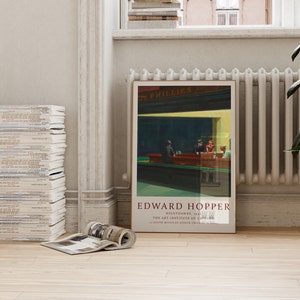 Edward Hopper, Exhibition Poster, Nighthawks, Wall Art Decor, Realism ...