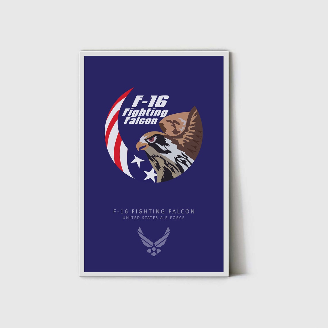 Official USAF F-16 Patch Poster, Art, Minimalist, Wall Art, Air Force ...