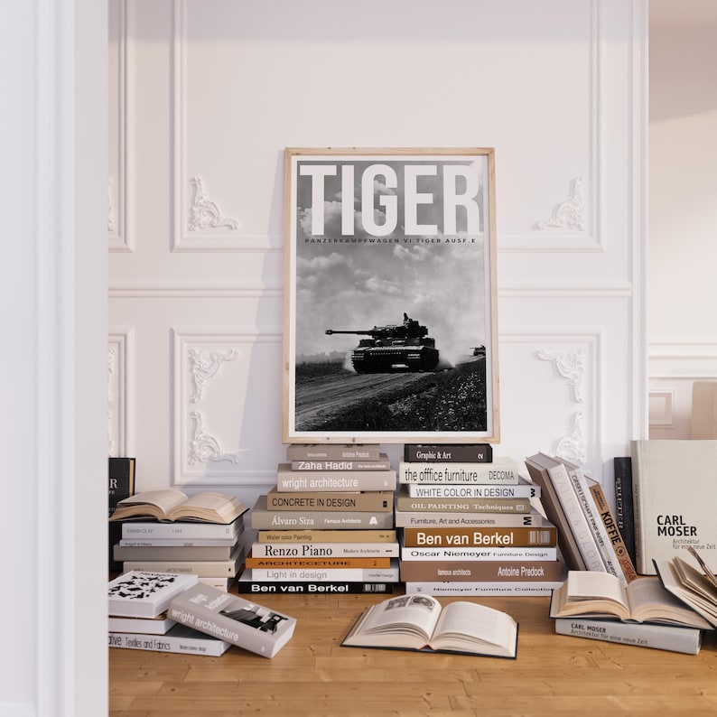 Unique Vintage WWII Tiger-i Tank Poster – Vintage Military Art, Tank ...