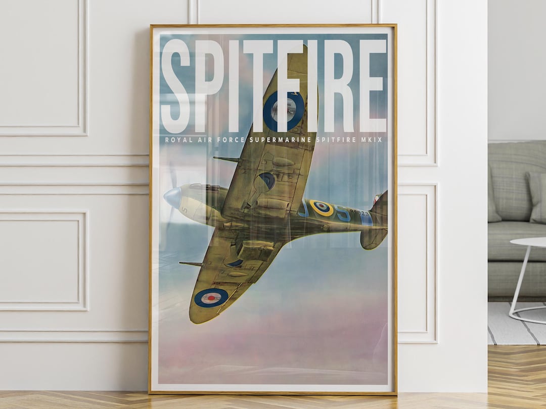 Historic Supermarine Spitfire WWII Poster – Vintage Airplane Art for ...