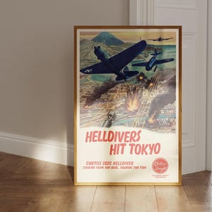 Vintage World War II Era SB2C Helldiver Aircraft Poster, WW2, Aviation ...