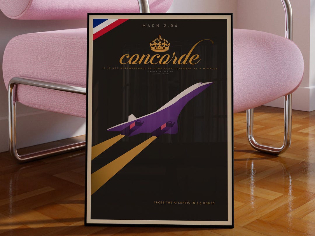 Concorde Poster, Aviation Art Print, Concorde Wall Art, Airliner Jet ...