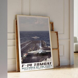 F-14 Tomcat Aircraft Carrier Poster, Naval Aviation Wall Art, Fighter ...