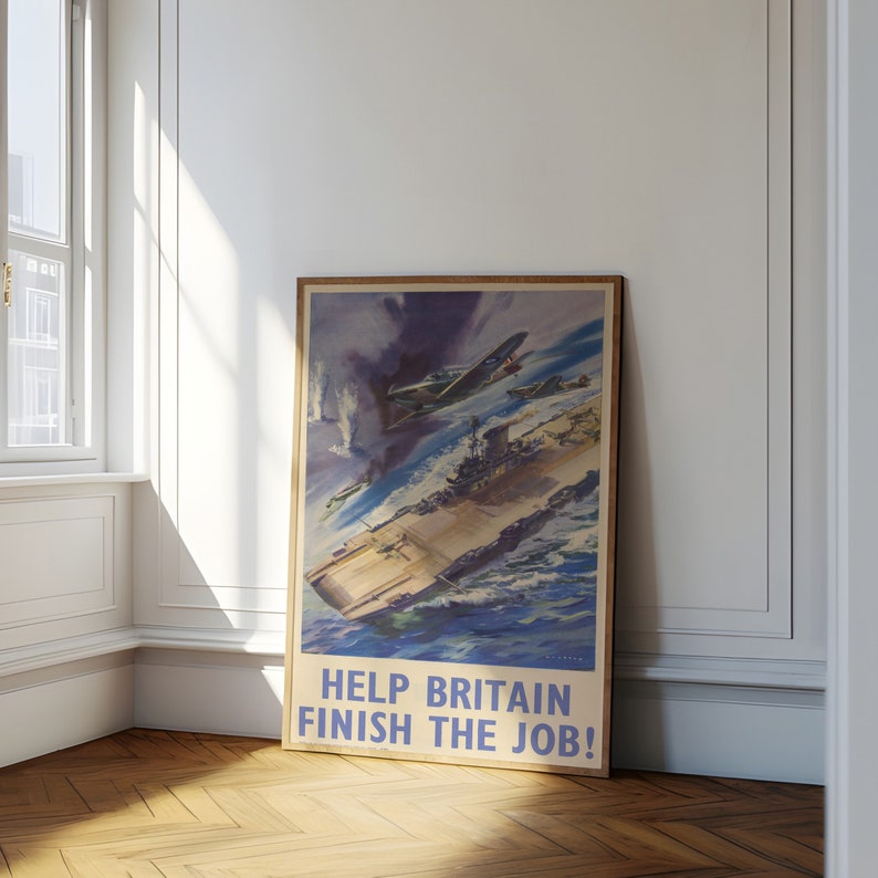 Help Britain Finish the Job Vintage World War II Poster, Ww2 ...