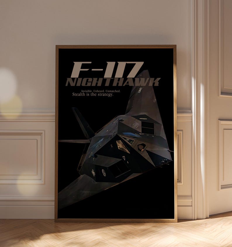 F-117 Stealth Fighter Poster | Modern Military Jet Wall Art, Aviation ...