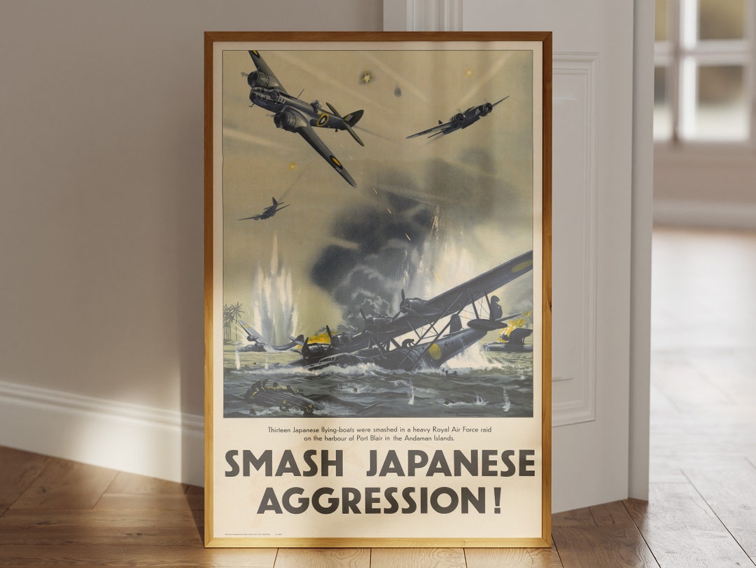 Smash Japanese Aggression! Vintage World War II Poster, Ww2, Propaganda ...