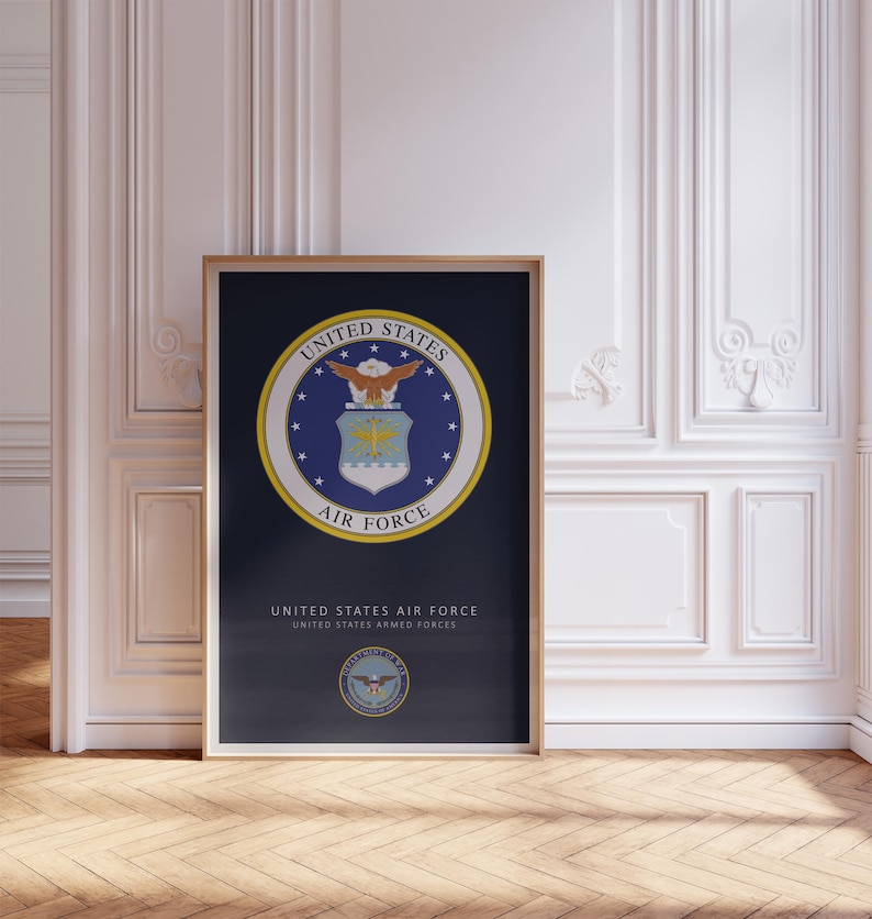 United States Air Force Poster – Minimalist Military Aviation Art, USAF ...