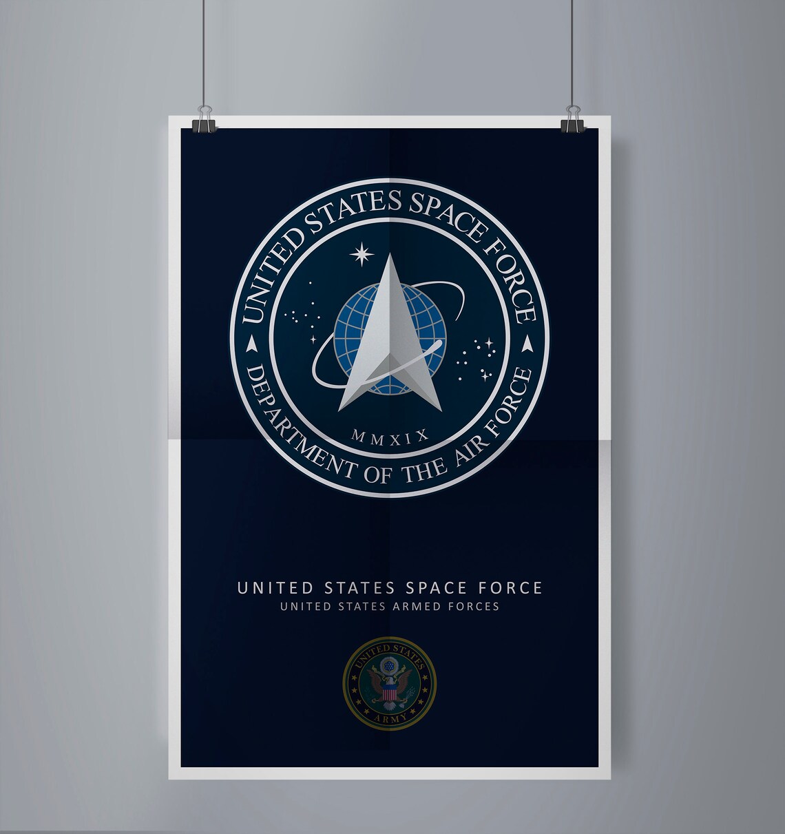 United States Space Force Poster art minimalist wall art | Etsy