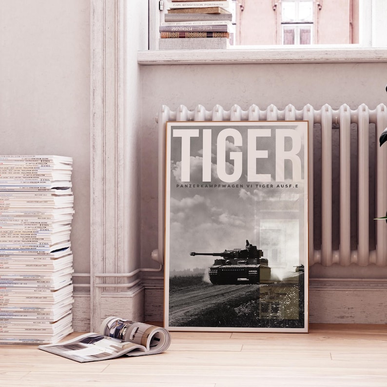 Unique Vintage WWII Tiger-i Tank Poster – Vintage Military Art, Tank ...