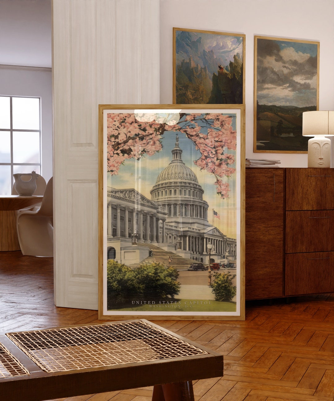 Vintage US Capitol Building Artwork, Wall Art - Etsy