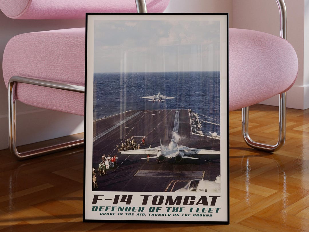 F-14 Tomcat Poster, Military Art, Fighter Jet Decor, Navy Print, F-14 ...