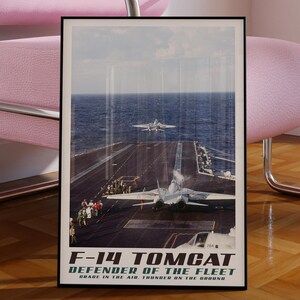 F-14 Tomcat Poster, Military Art, Fighter Jet Decor, Navy Print, F-14 ...