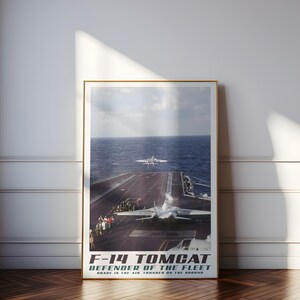 F-14 Tomcat Poster, Military Art, Fighter Jet Decor, Navy Print, F-14 ...