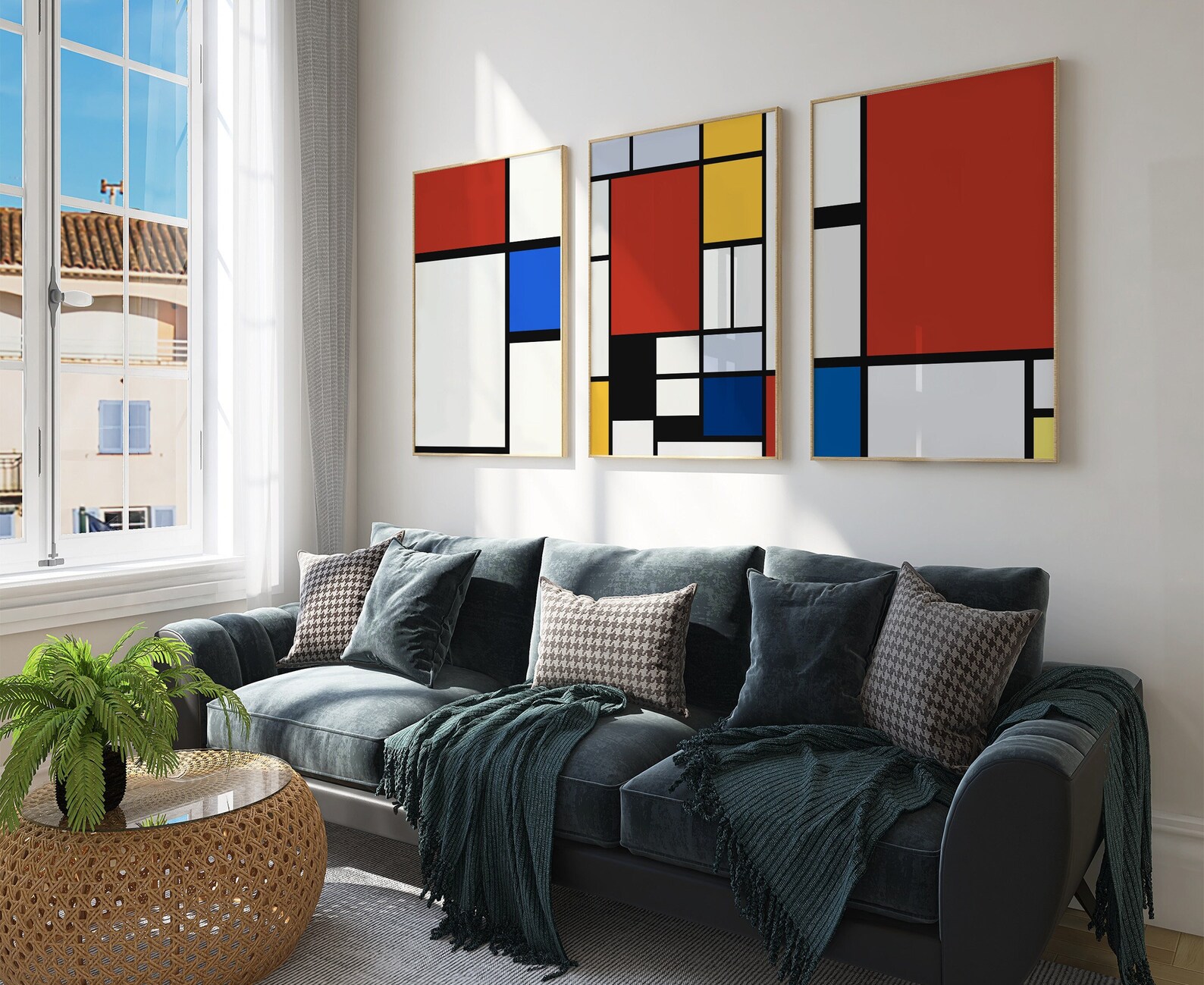 Piet Mondrian Art Bundle Set of 3 Compositions in White - Etsy
