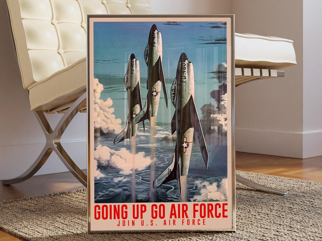 Vintage USAF F-86D Fighter Jet Poster: Cold War Military Aviation (JPEG ...