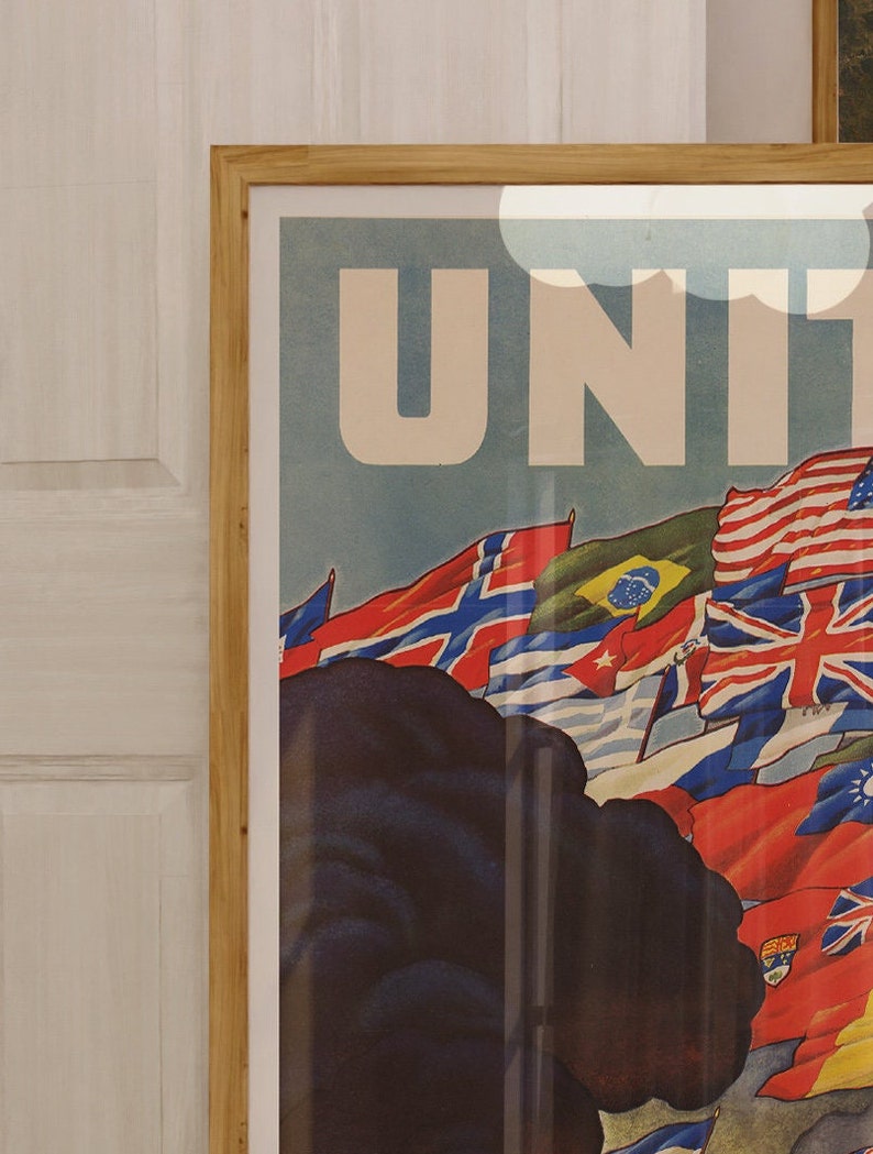 United Nations Poster Vintage Poster Ww2 World War Cold - Etsy